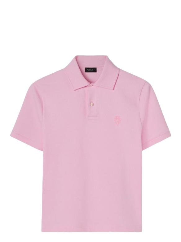 GUCCI Cotton piquet polo shirt with embroidery